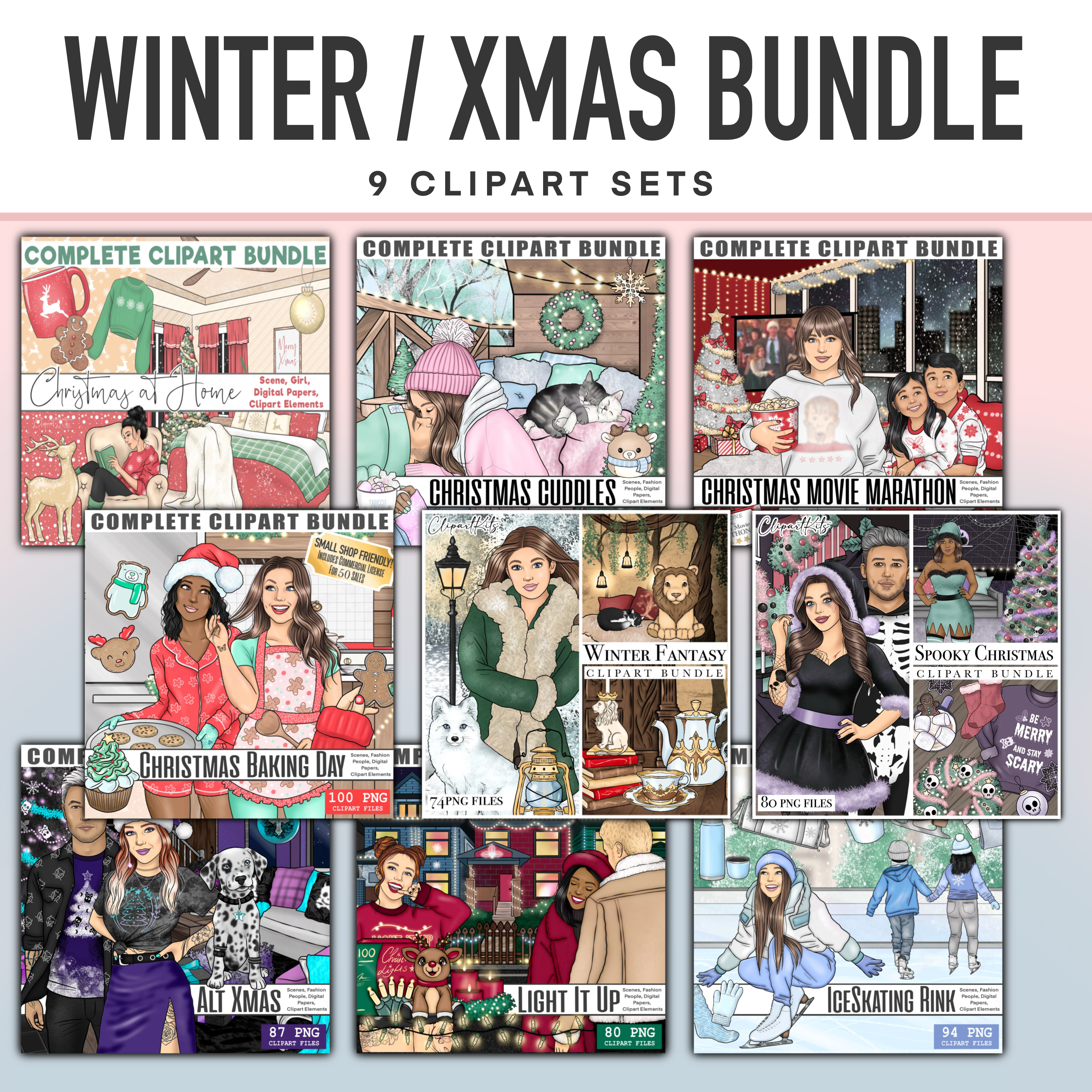 Winter / Christmas Bundle | Complete Clipart Sets – ClipartKits