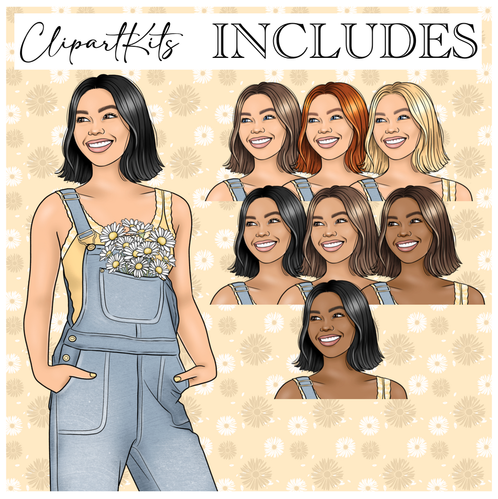 Sunshine Daisy | Complete Clipart Set – ClipartKits