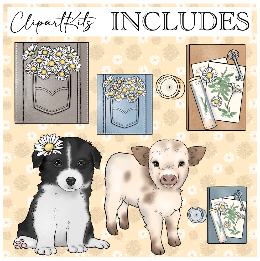 Sunshine Daisy | Complete Clipart Set – ClipartKits