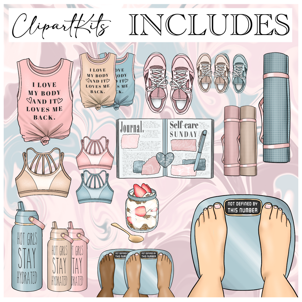 Perfectly Imperfect - Body Positivity/Self-love | Complete Clipart Set ...